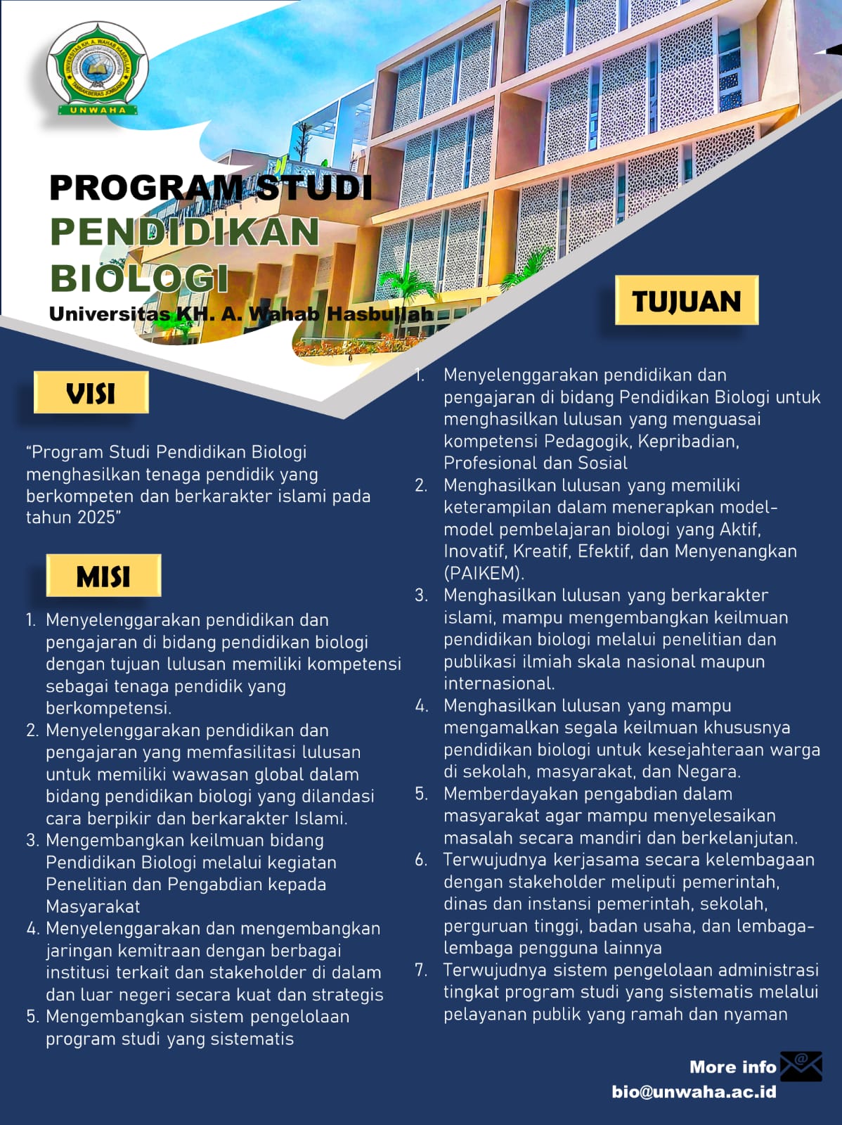 Visi Misi Program Studi Pendidikan Biologi
